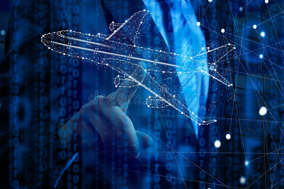 Jet Engine Augmented Reality Hologramm. Specialists Work in ...