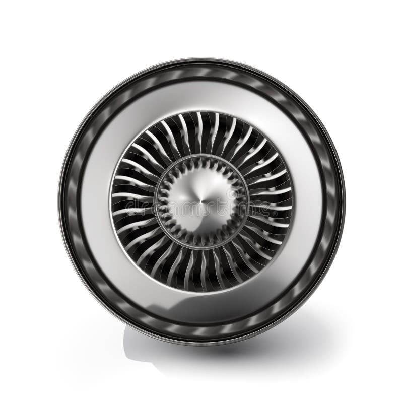 Jet Engine Back View Isolated on White Background. 3d Rendering Stock ...