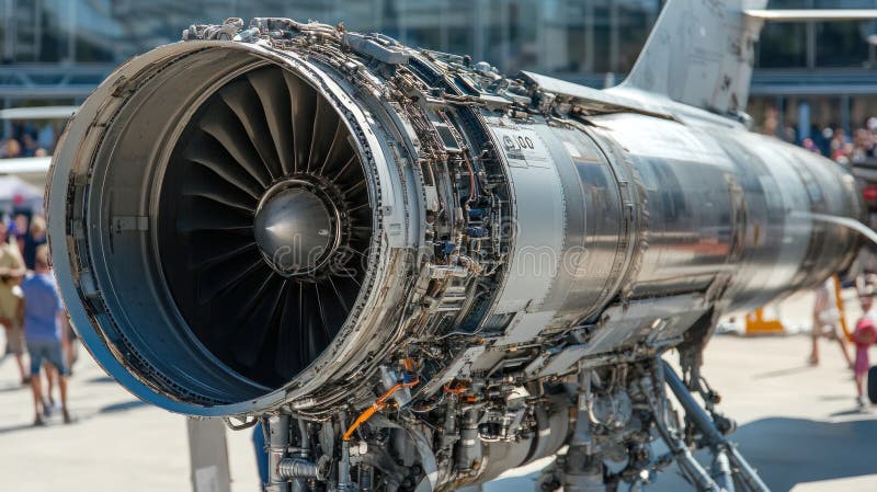 Jet Engine system Close-up stock photo. Image of industrial - 381944488