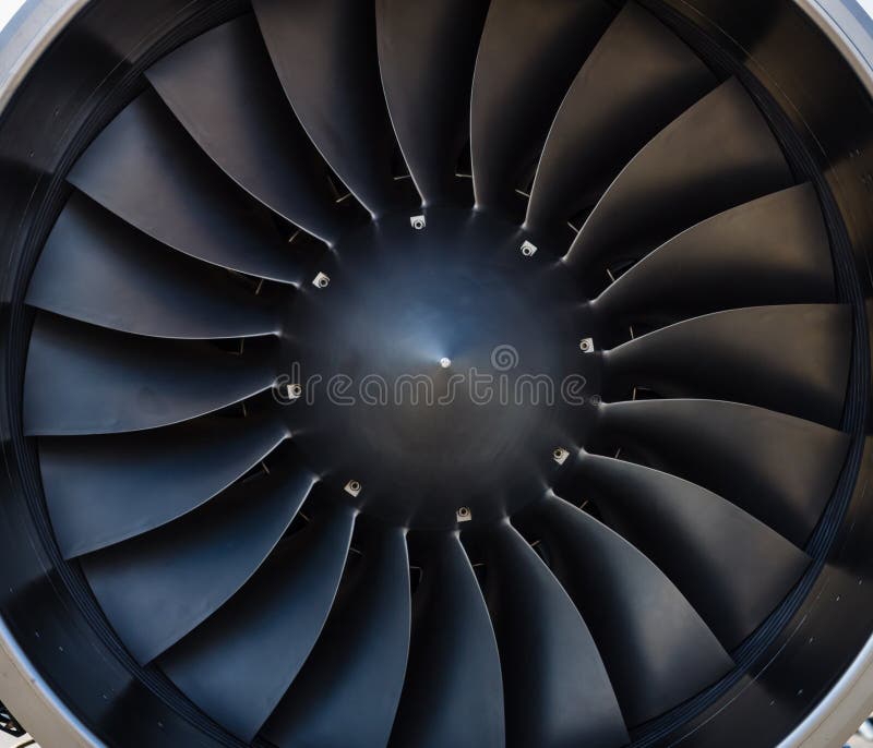 Jet engine. Close up. stock photo. Image of turbofan - 76423730
