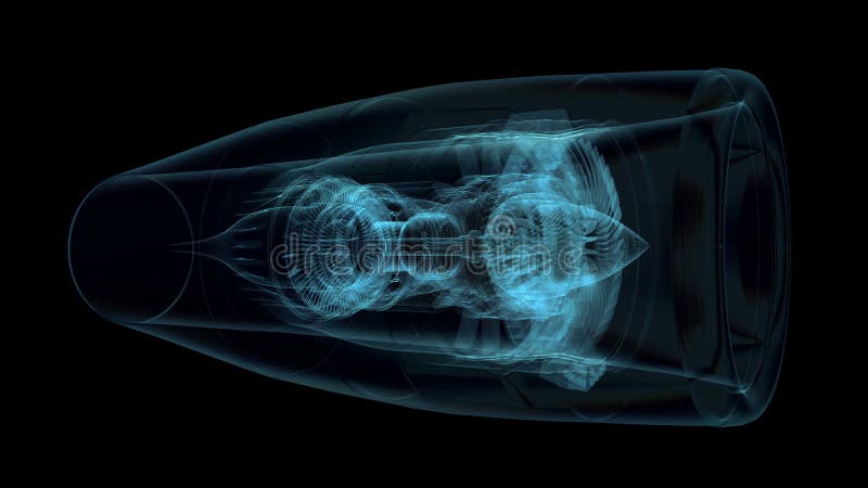 Jet Engine 3D X-ray Blue Transparent Isolated on Stock Footage - Video ...