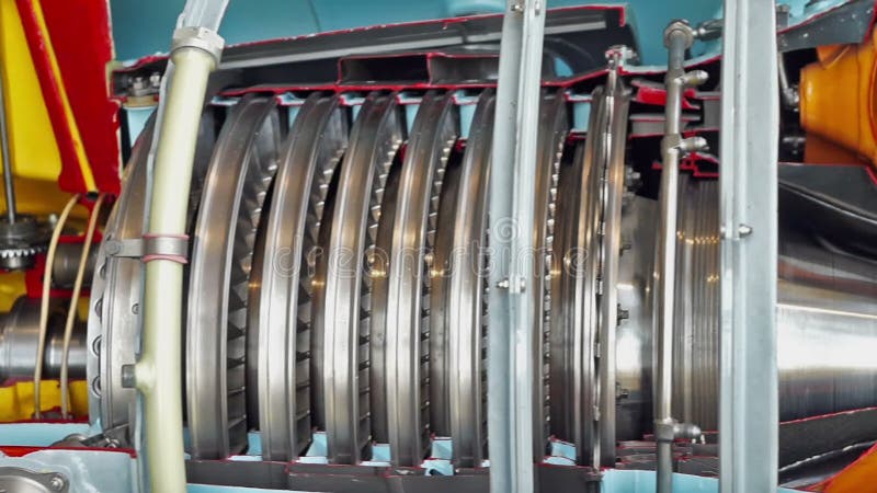 Detailed Cutaway View of Advanced Jet Engine Turbine Components and ...
