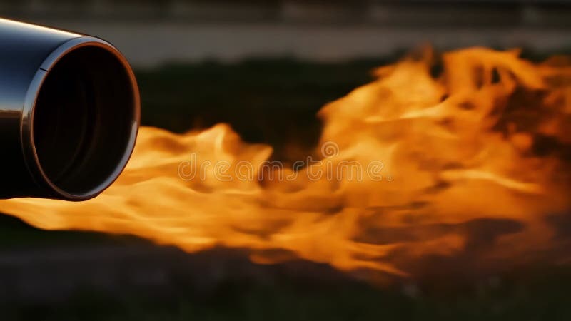 Jet Engine Emitting a Burst of Flame during Sunset Stock Footage ...