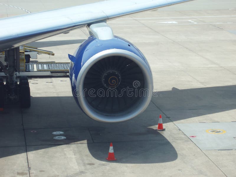 A jet engine front stock image. Image of wing, tarmac - 254974773