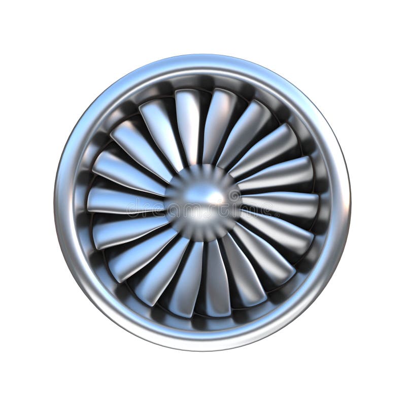 Red Jet Engine, Front View. 3D Rendering Stock Illustration ...