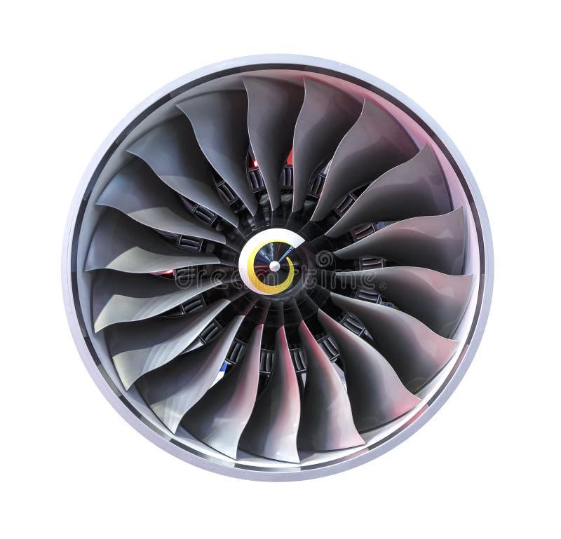 Jet Engine Front View Isolated on White Background Stock Image - Image ...
