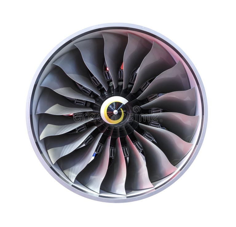 Jet Engine Front View Isolated on White Background Stock Image - Image ...