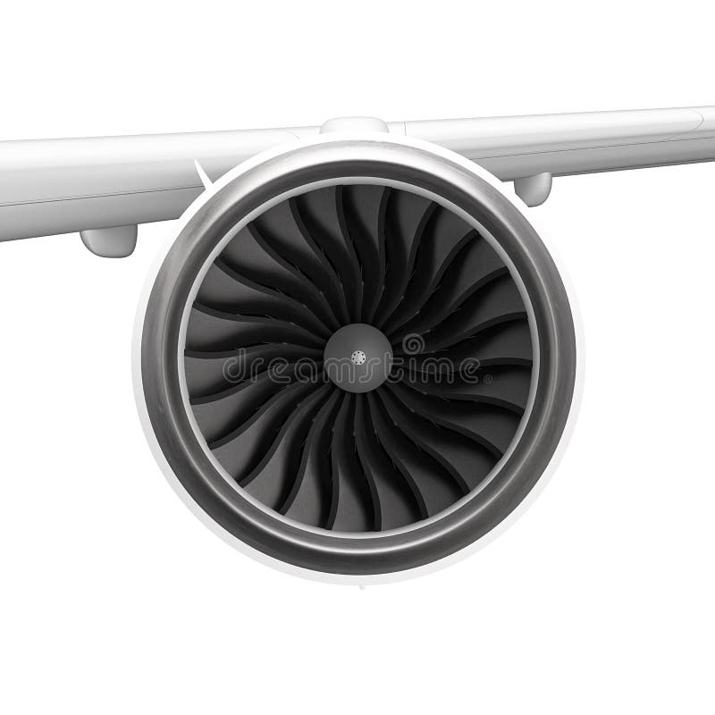 Jet Engine Turbine Dark Horizontal Background. Detailed Airplane Motor ...