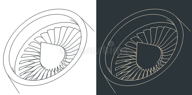 Jet engine illustrations stock vector. Illustration of airplane - 272001410