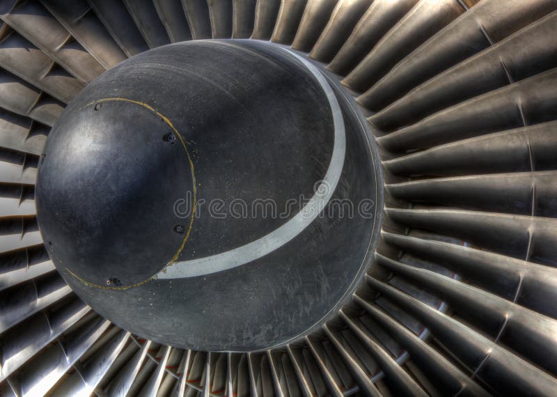 Jet Engine Inlet Turbo Vanes Stock Image - Image of airplane, blades ...