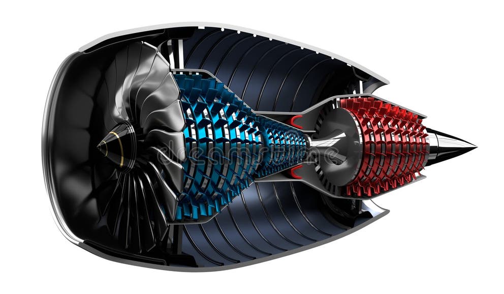 Jet Engine Inside - on White Background Stock Illustration ...
