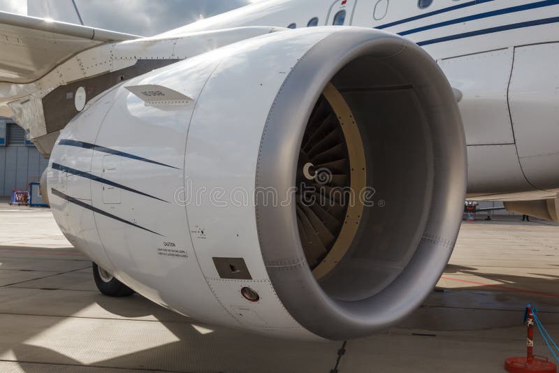 Jet engine passenger plane stock image. Image of carbon - 27008747