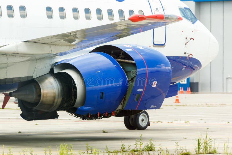 Jet engine passenger plane stock photo. Image of industrial - 80632676