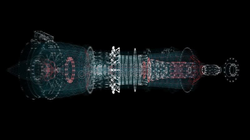 Jet Engine X-ray Transparent with Particles Stock Illustration ...