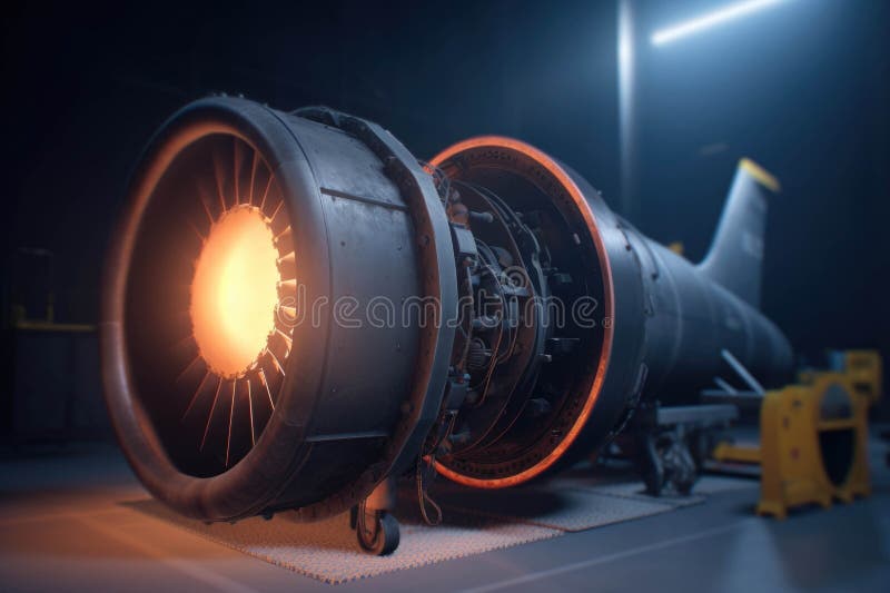 A Jet Engine Showing the Turbine Blades Designed for Efficient Flight ...