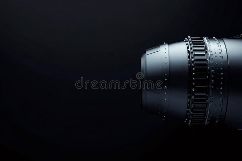 Jet Engine Shrouded in Darkness: Power and Engineering on Display Stock ...