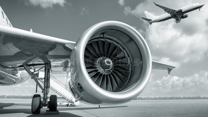 Jet engine stock photo. Image of airplane, runway, technology - 96697392