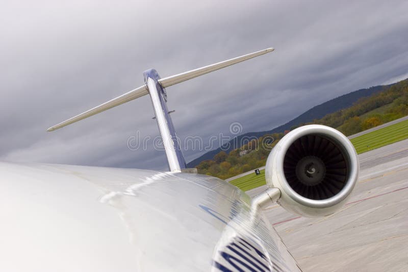 Jet Engine and Tail stock image. Image of blank, depart - 1426197