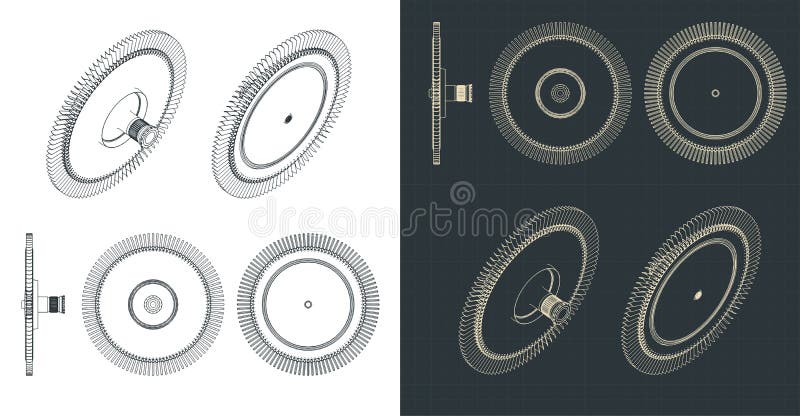 Aircraft Radial Engine Isometric Drawing Stock Vector - Illustration of ...