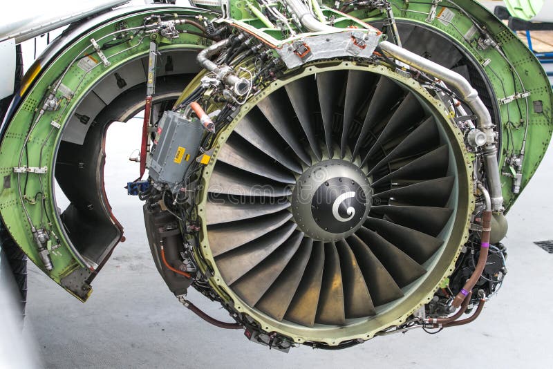 Airplane turbine engine stock image. Image of metal - 126516177