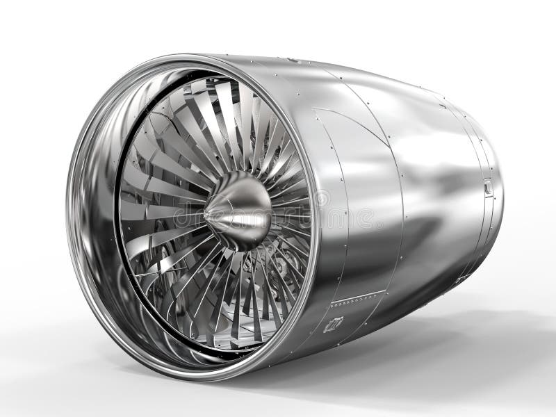Jet Engine on White Background Stock Illustration - Illustration of ...