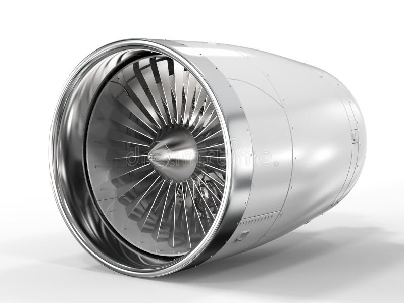 Jet Engine on White Background Stock Illustration - Illustration of ...