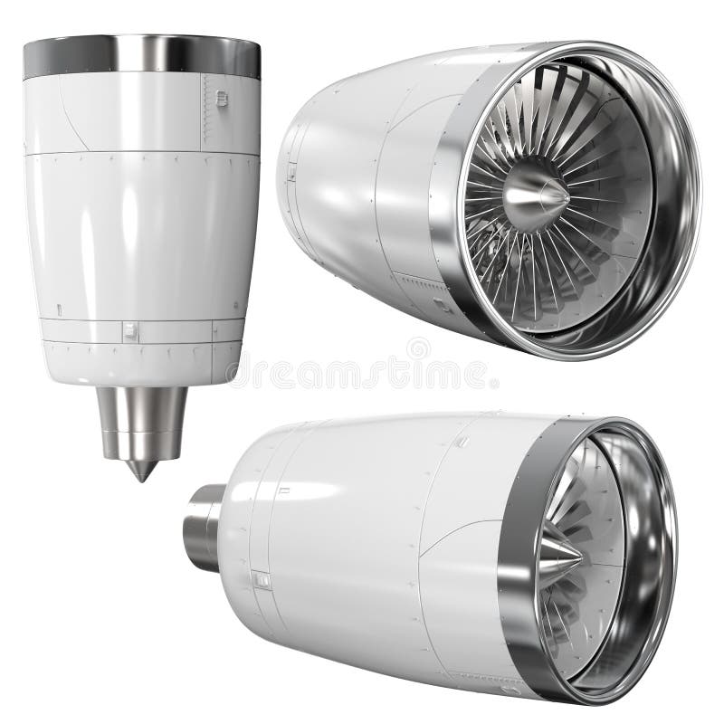 Jet Engine on White Background Stock Illustration - Illustration of ...