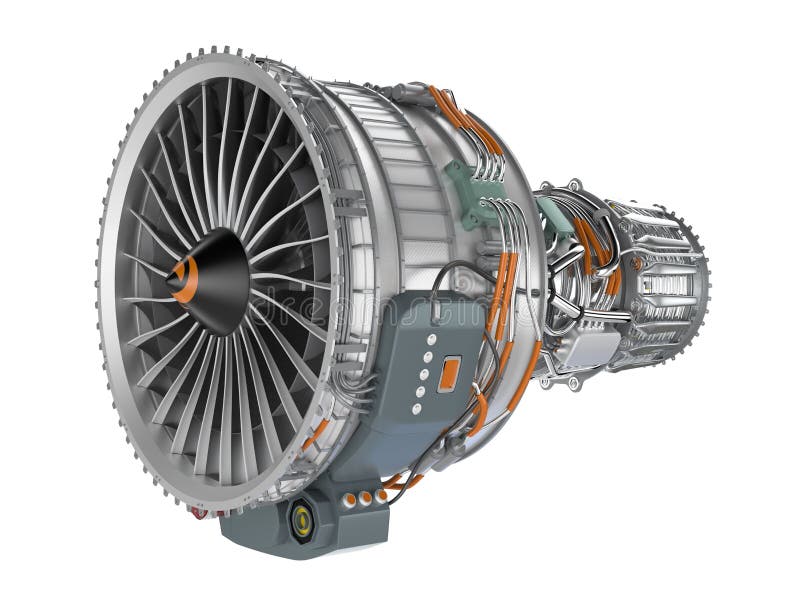 Airplane Jet Engine with Turbine Vector Blueprint Design Stock Vector ...