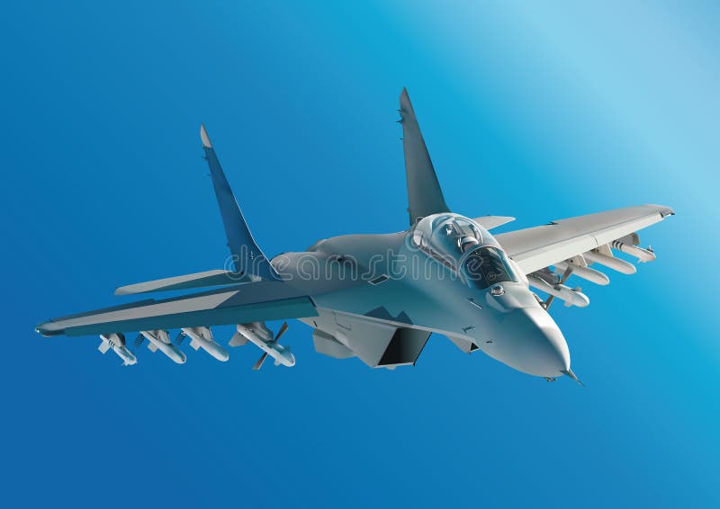 Combat Fighter Jet, Military Plane Isolated on White, Side View Stock ...