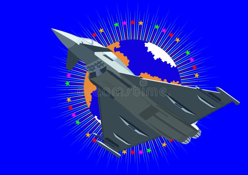 American Cold War Fighter Plane Vector Illustration. Stock Vector ...