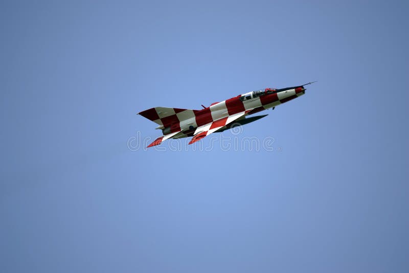 Jet Fighter with Checked Paint Stock Image - Image of checkered, white ...