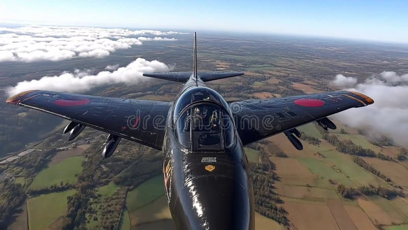 Jet Fighter Cockpit View, Rural Landscape, Flight, Clouds Stock Footage ...