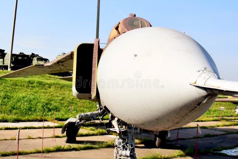 Jet Fighter in the Museum. Front View Editorial Image - Image of ...