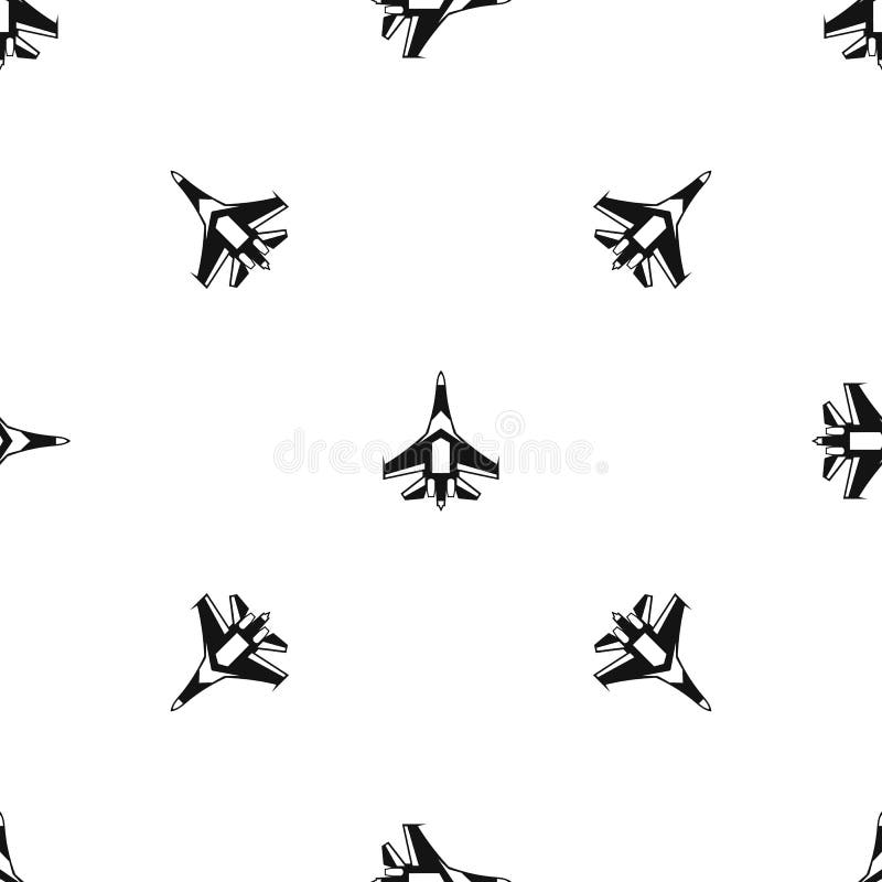 Jet Fighter Plane Pattern Seamless Black Stock Vector - Illustration of ...