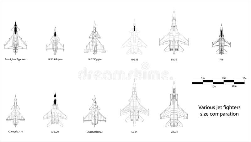 Jet fighters comparison stock vector. Illustration of fast - 29333902