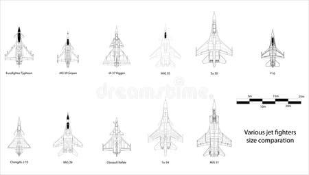 Jet fighters comparison stock vector. Illustration of fast - 29333902