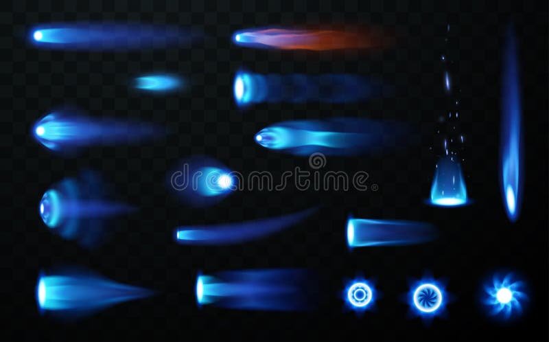 Jet Flame Set on Transparent Background Stock Vector - Illustration of ...