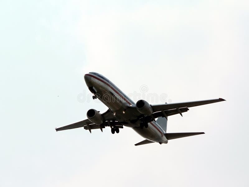 Jet Plane in Flight - Landing Side View 3 Stock Image - Image of travel ...