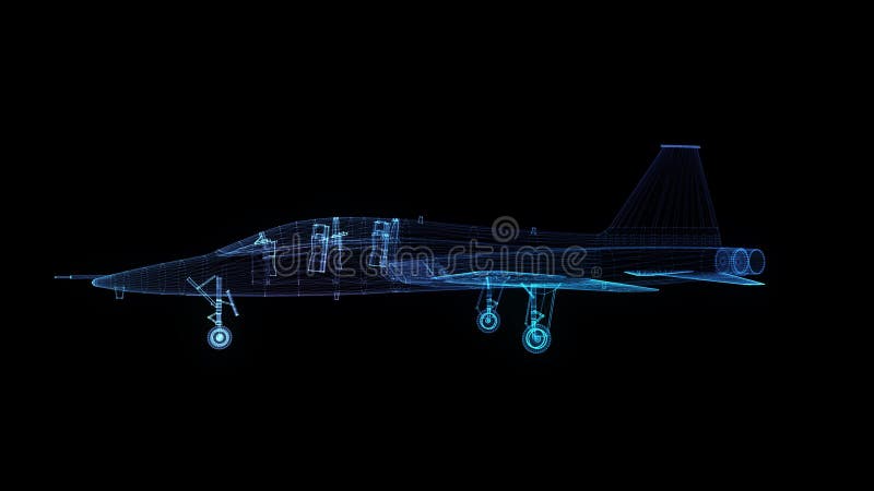 Jet in Flight from Abstract Polygonal Line. Low Poly Air Plane in ...