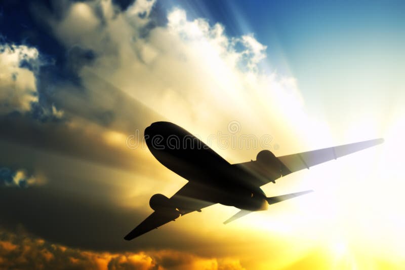 Jet in fly. stock image. Image of transport, aircraft - 10319279