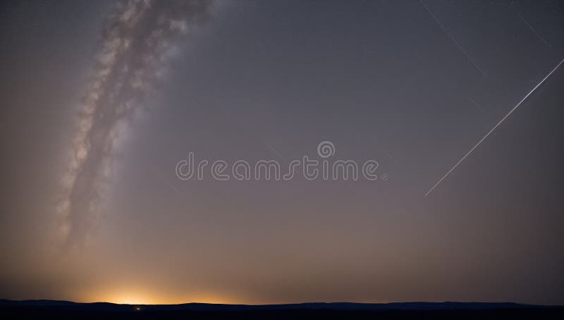 A Jet Flying in the Sky at Night Stock Illustration - Illustration of ...