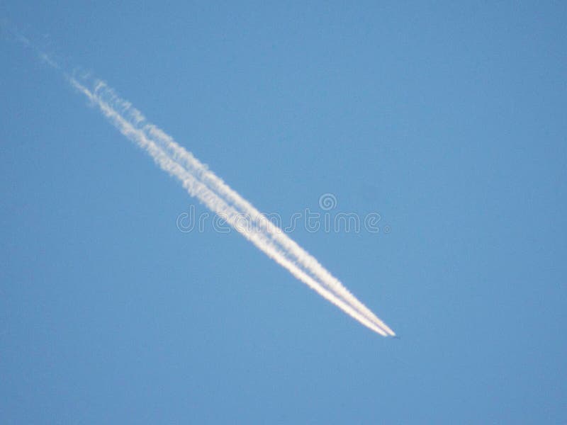 Jet smoke trail stock image. Image of wind, aircraft - 258357769