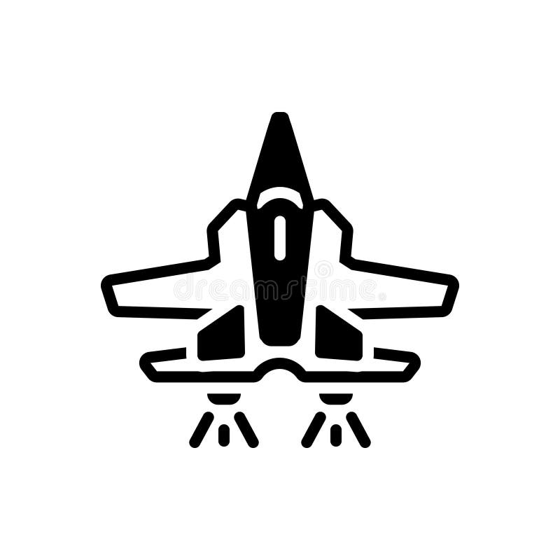 Black Solid Icon for Jet, Airline and Aircraft Stock Vector ...