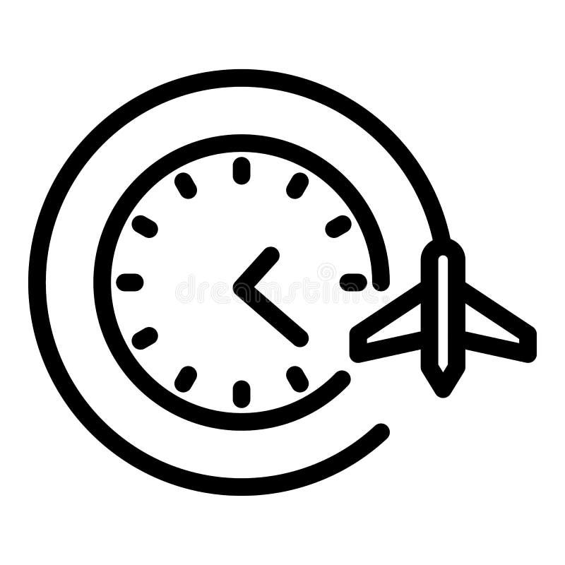 Jet Lag Icon, Outline Style Stock Vector - Illustration of black ...