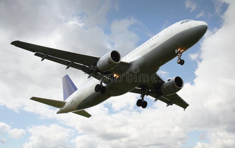 Jumbo jet landing stock photo. Image of travel, airport - 10217652