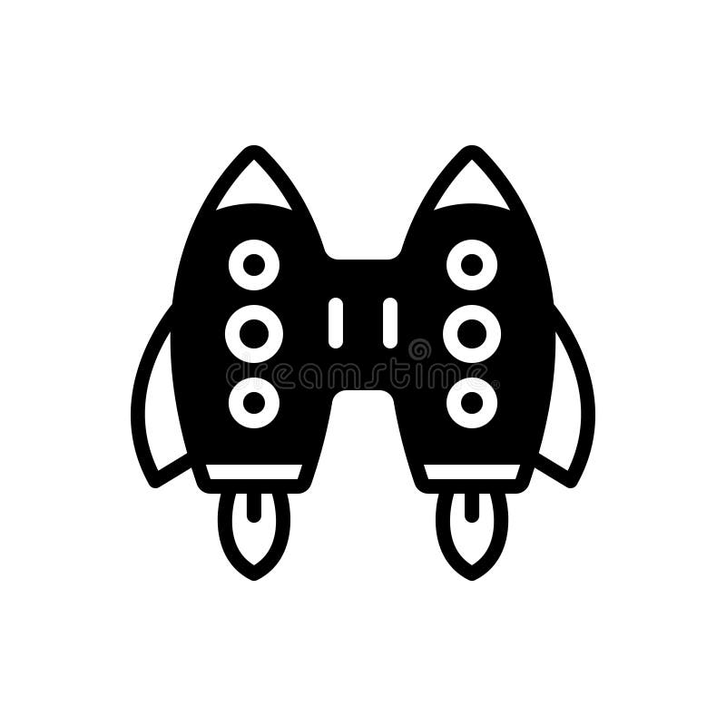 Black Solid Icon for Jet Pack, Interface and Rocket Stock Vector ...