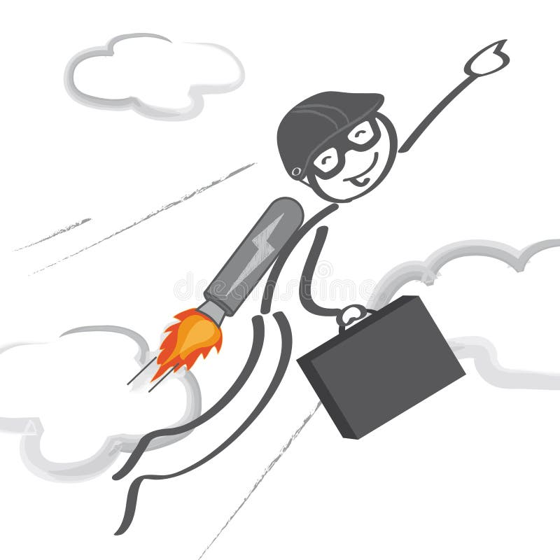 Jet pack take off stock illustration. Illustration of fast - 55776298