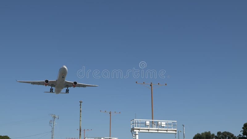 Jet Airplane Coming in for a Landing Close Up Stock Video - Video of ...