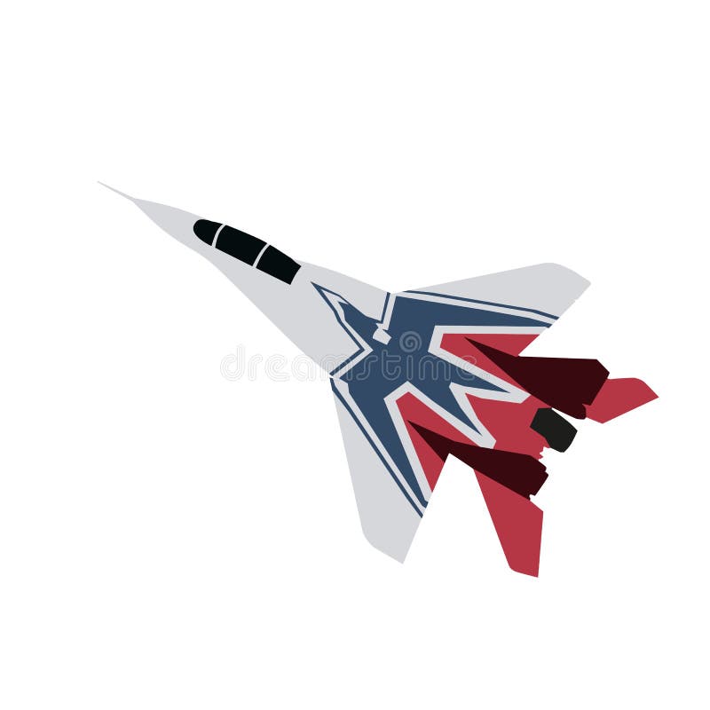 Jet Plane, Flat Vector Illustration Stock Vector - Illustration of army ...