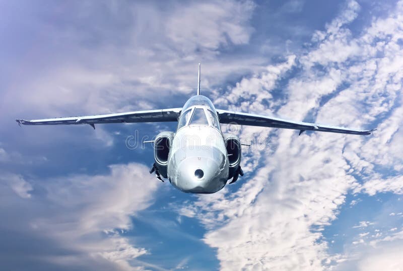 Jet Plane Flying in the Sky Stock Photo - Image of aerospace, plane ...
